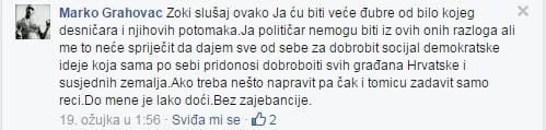 Marko Grahovac prijeti Kolindi i Karamarku: Znam gdje živiš, zadavit ću Tomicu - Kamenjar